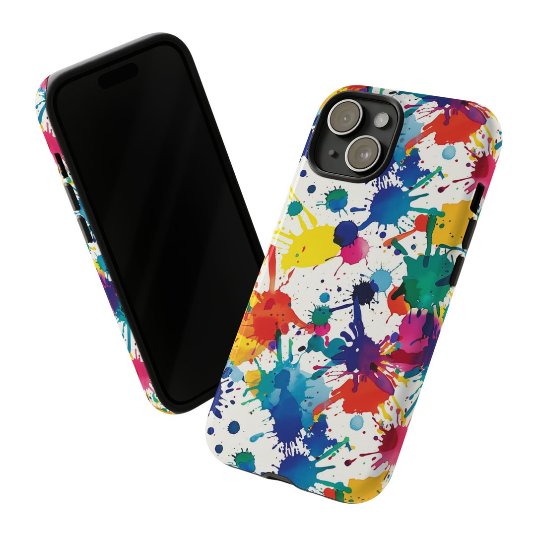 Vivid Colourful Splatter Paint Splodge Phone Case - for iPhone 15 14 13 ...
