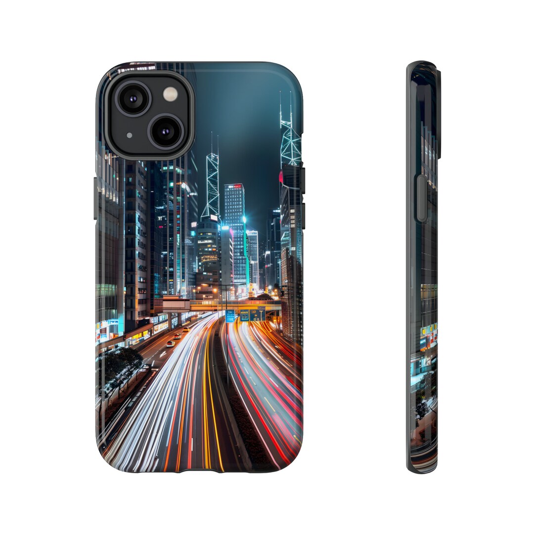 Dystopian City Scape Night Time Ultra Modern City Phone Case iPhone 15 ...