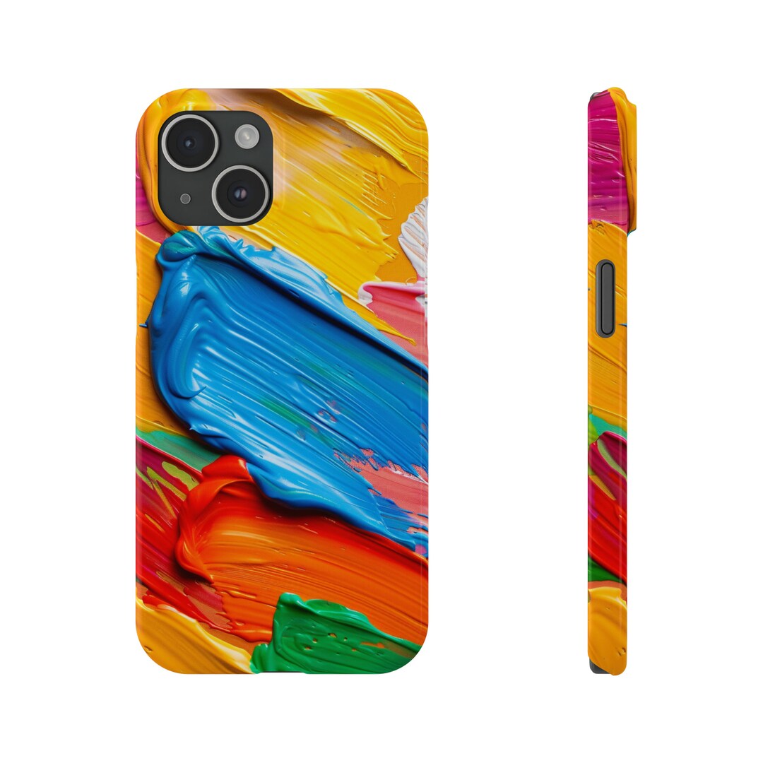 Acrylic Paint Splatter iPhone Case: Artistic Colorful Design - Etsy