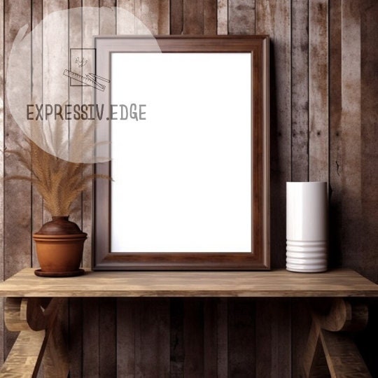 80 Rustic Dark Wood Photo Frame Mock-up Bundle High-quality Images With ...