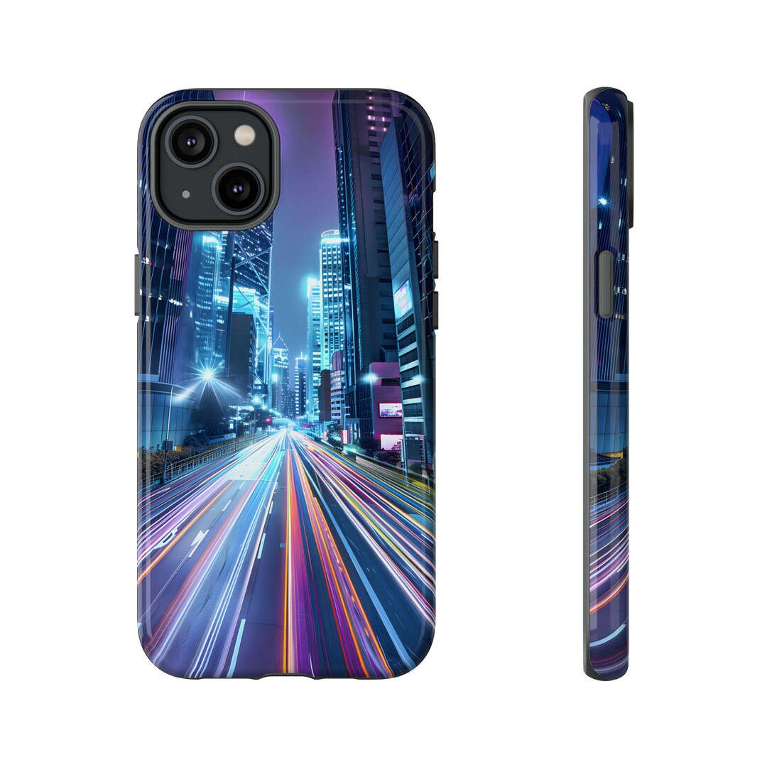 Dystopian City Scape Night Time Ultra Modern City Phone Case iPhone 15 ...
