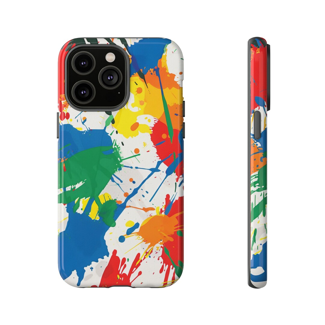 Vivid Colourful Splatter Paint Splodge Phone Case - for iPhone 15 14 13 ...