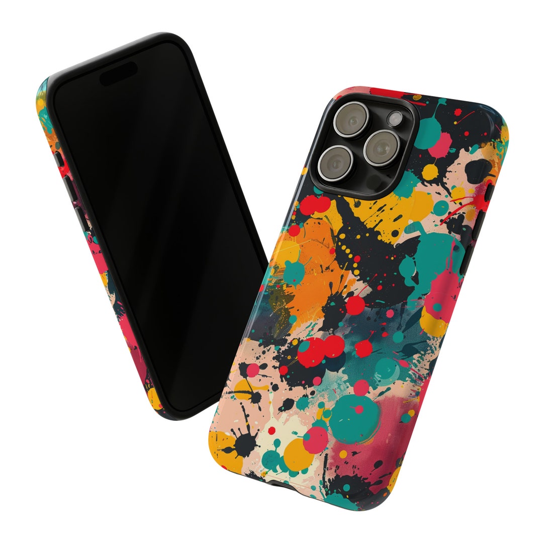 Colorful Splatter Paint iPhone Case: Artistic Phone Protection - Etsy