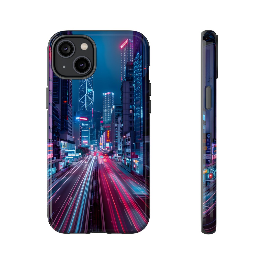 Dystopian City Scape Night Time Ultra Modern City Phone Case iPhone 15 ...