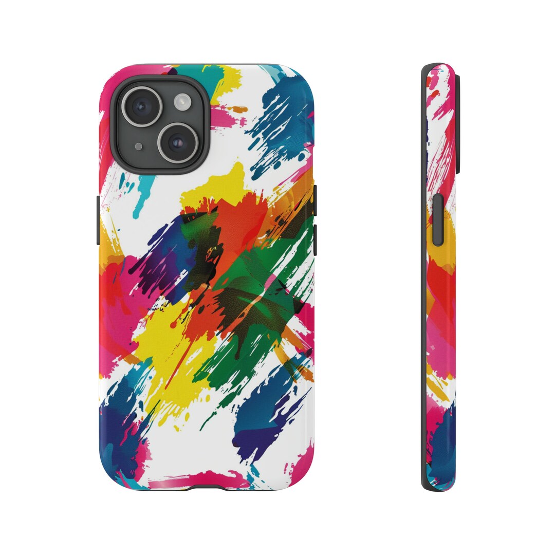 Colorful Splatter Paint iPhone Case: Vivid Art Design - Etsy