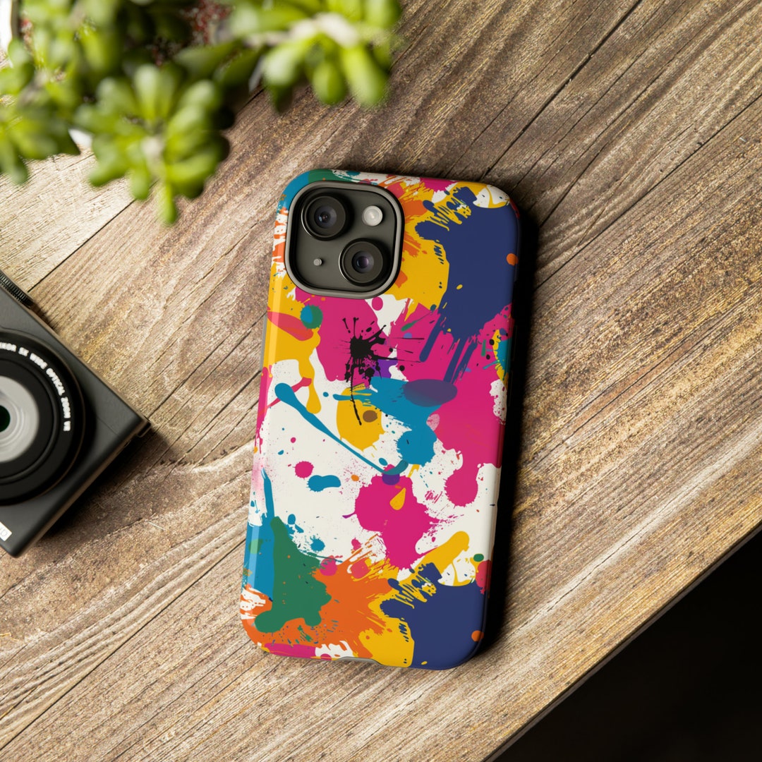 Vivid Colourful Splatter Paint Splodge Phone Case - for iPhone 15 14 13 ...