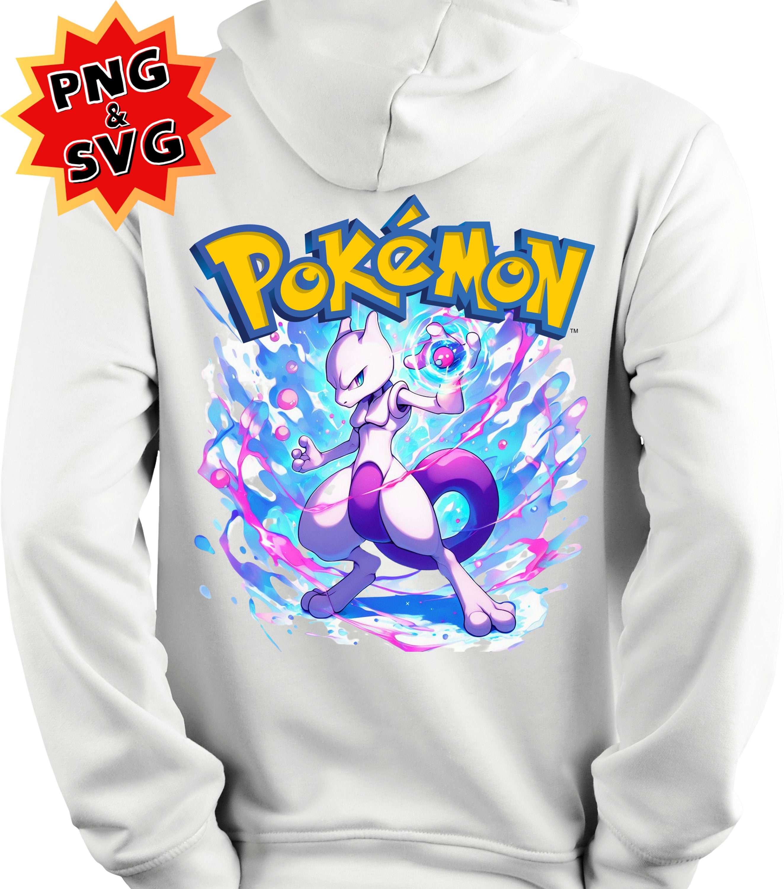 Mewtwo 1 SVG, PNG Anime Fan Art, Pokemon Gift, Anime Svg, Anime Png ...