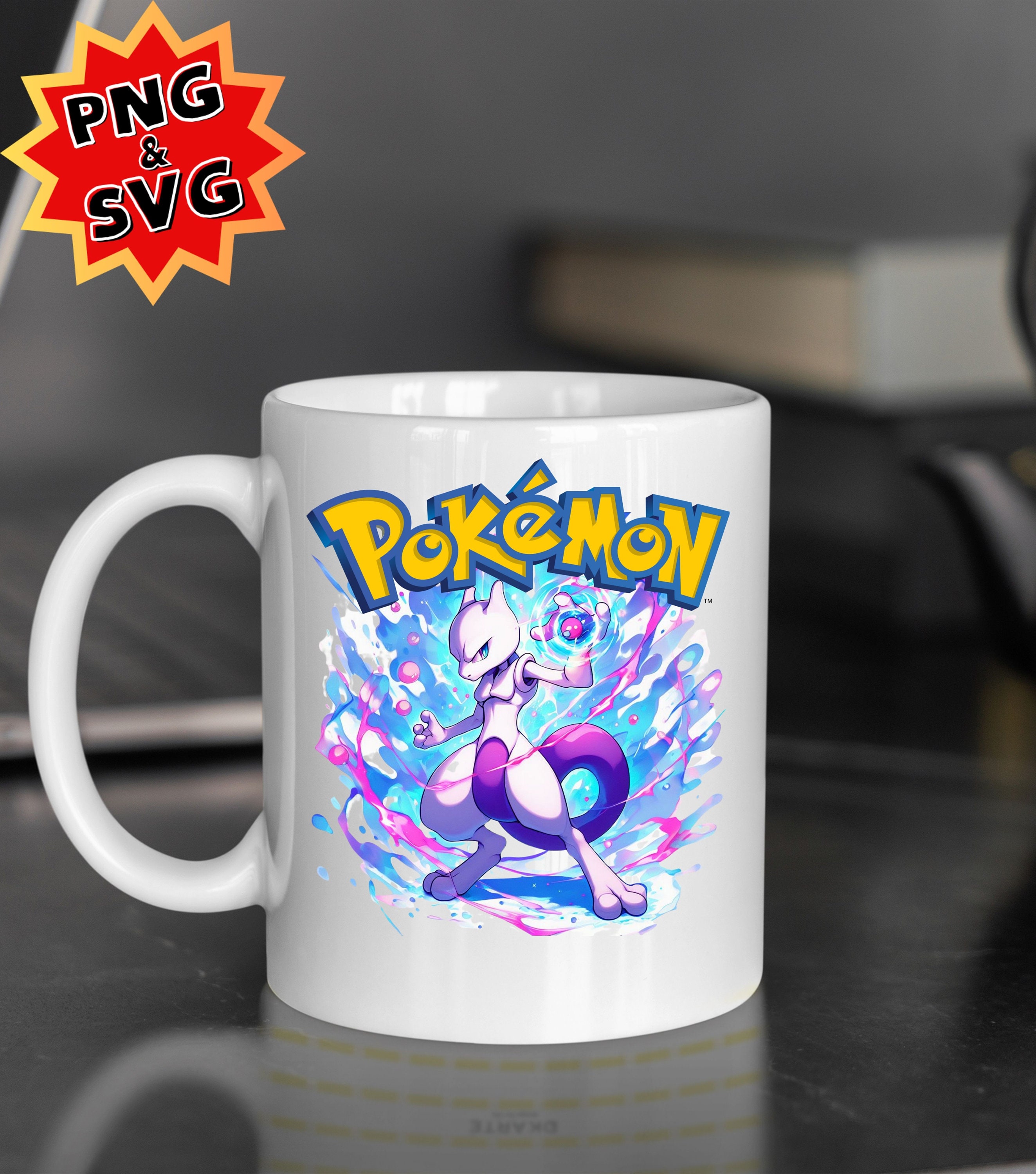 Mewtwo 1 SVG, PNG Anime Fan Art, Pokemon Gift, Anime Svg, Anime Png ...