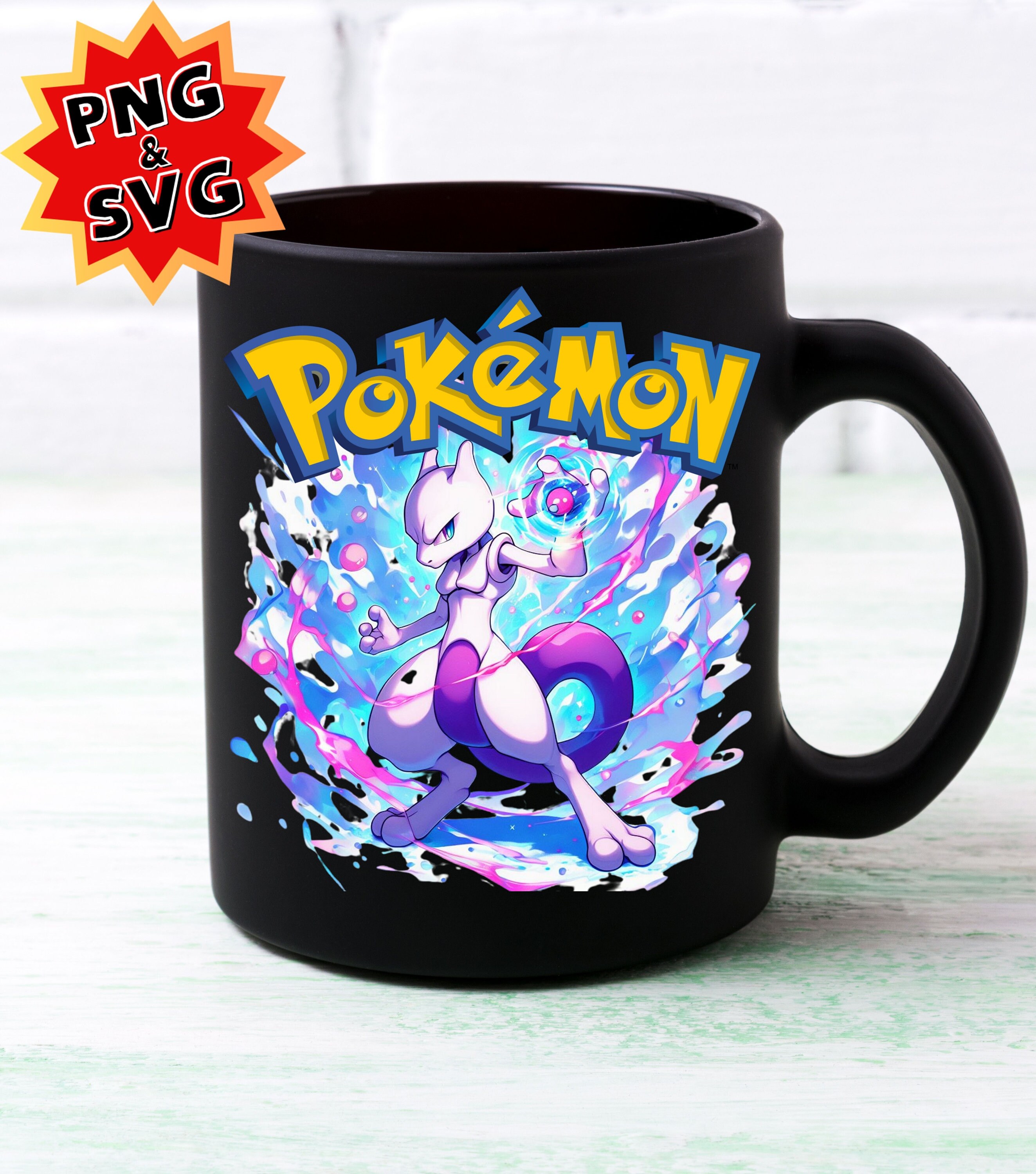 Mewtwo 1 SVG, PNG Anime Fan Art, Pokemon Gift, Anime Svg, Anime Png ...