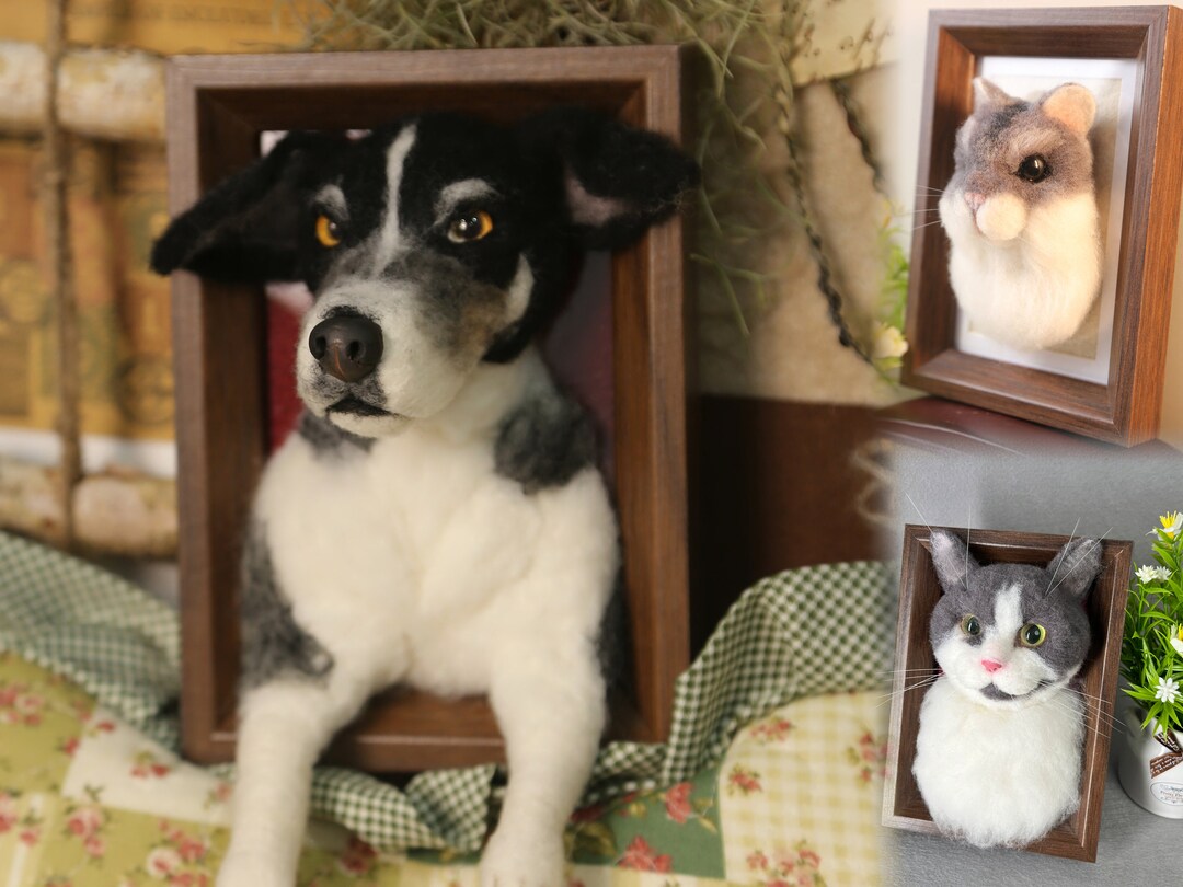 Custom Felt Pet Portraits,custom Needle Felted Pets,custom Felted Cats ...