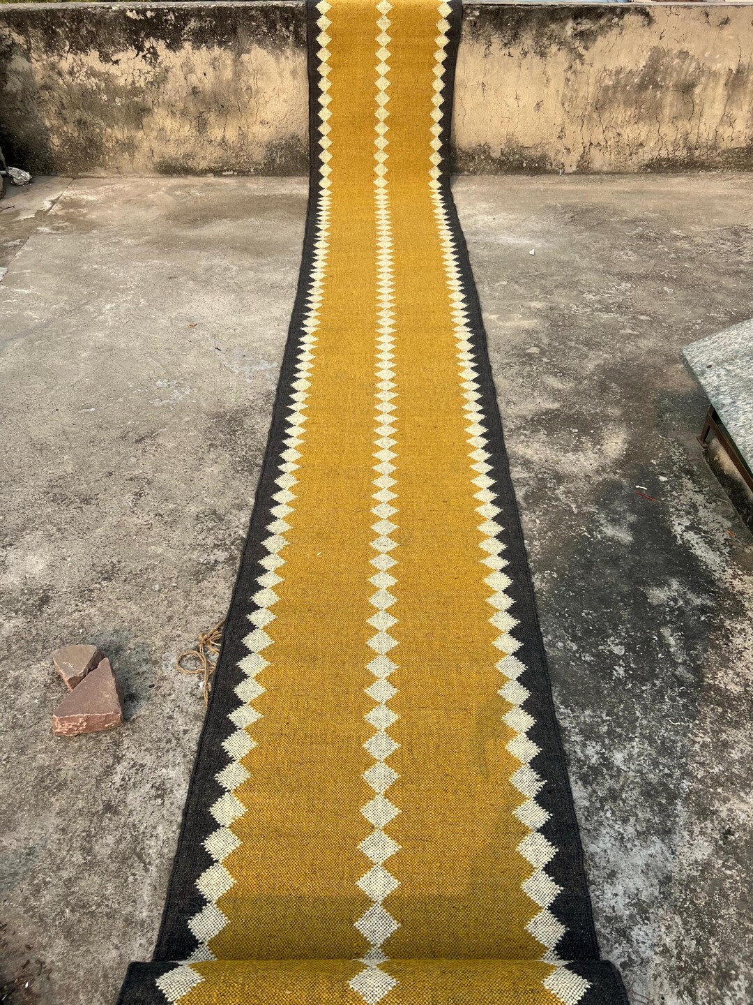 Handwoven Kilim Wool Jute Runner Bohemian Eco Friendly Wool Jute Kilim ...