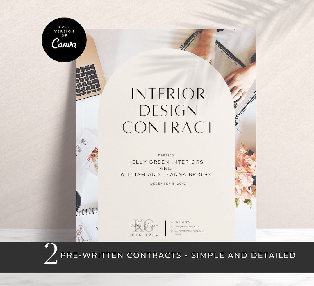Modèle de contrat de design d'intérieur Lettre - Etsy France