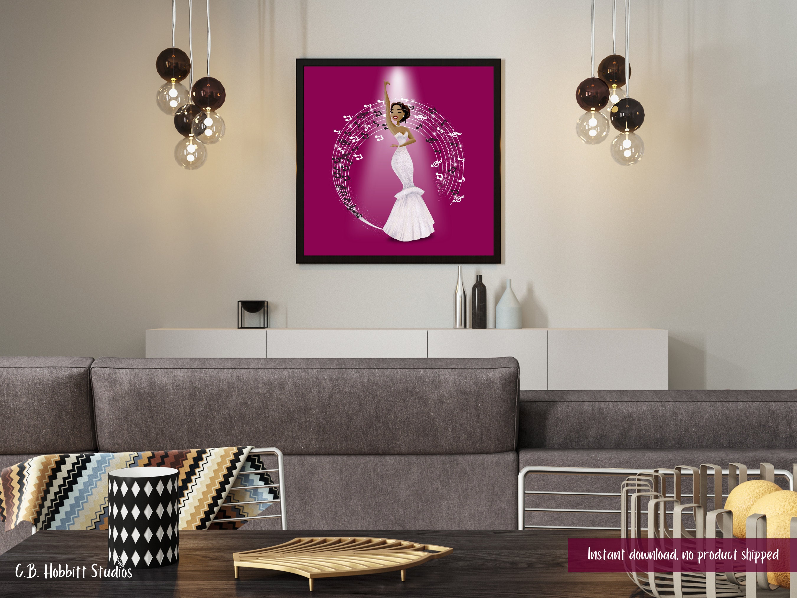 Broadway Singer Wall Art Musical Notes Art L Musical Gift Singer ...