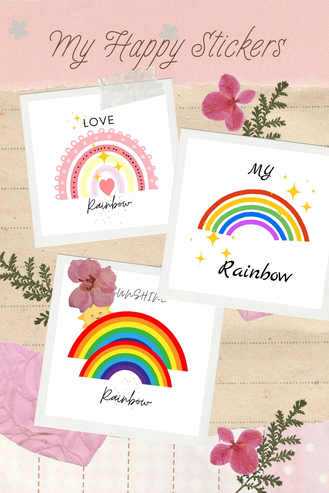 Rainbow Stickers (digital Download) - Etsy