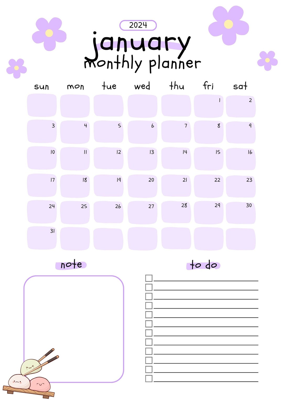 Digital Editable Calendar - Etsy