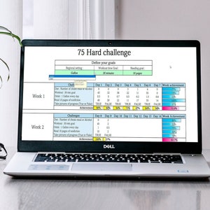 75 Hard Challenge Excel Spreadsheet lite Version Fitness Health Body ...