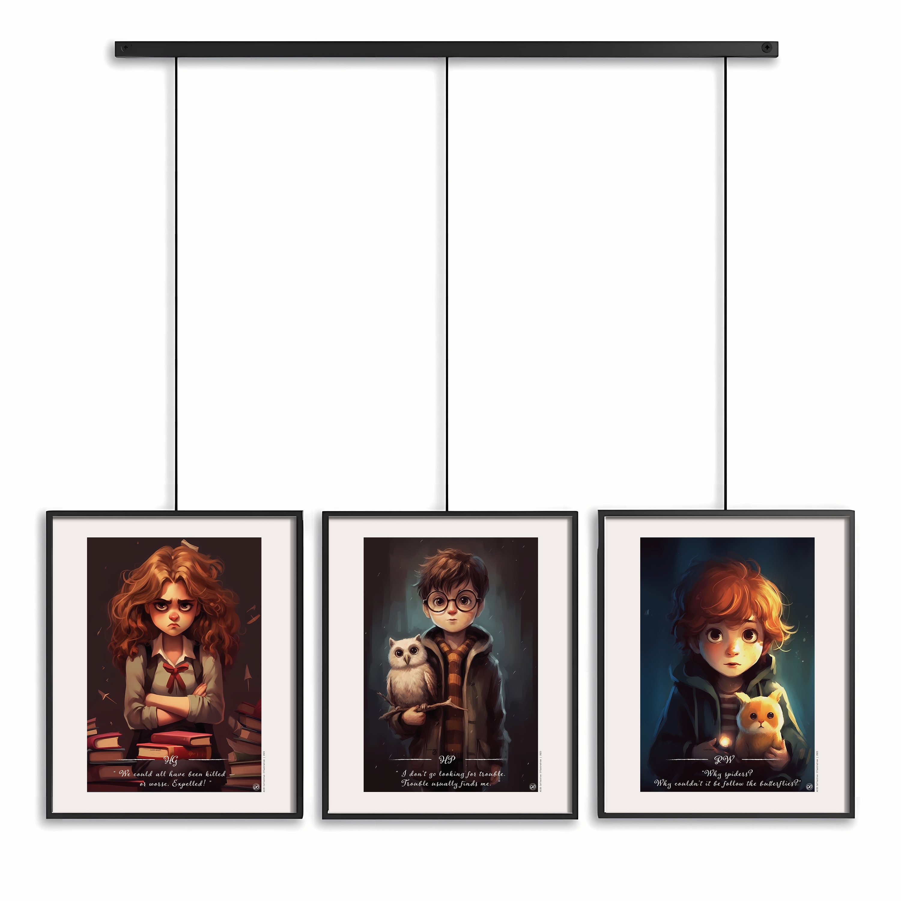 Wizard School Character Art Print Set Magic Book Quote Instant Download ...