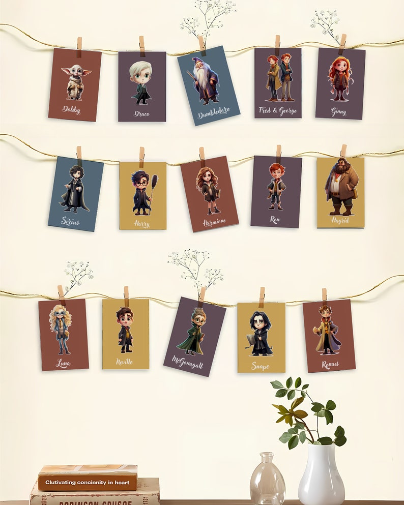 Wizard School Character Art Print Set Magic Theme Instant Download ...