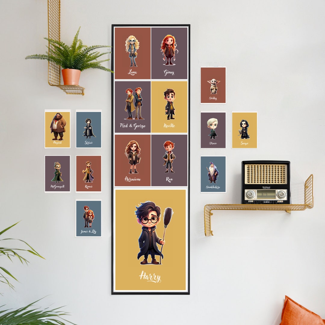 Wizard School Character Art Print Set Magic Theme Instant Download ...