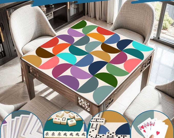 Mahjong Screen Table Mat FREE SHIPPING in Natural Leaf Design With ...