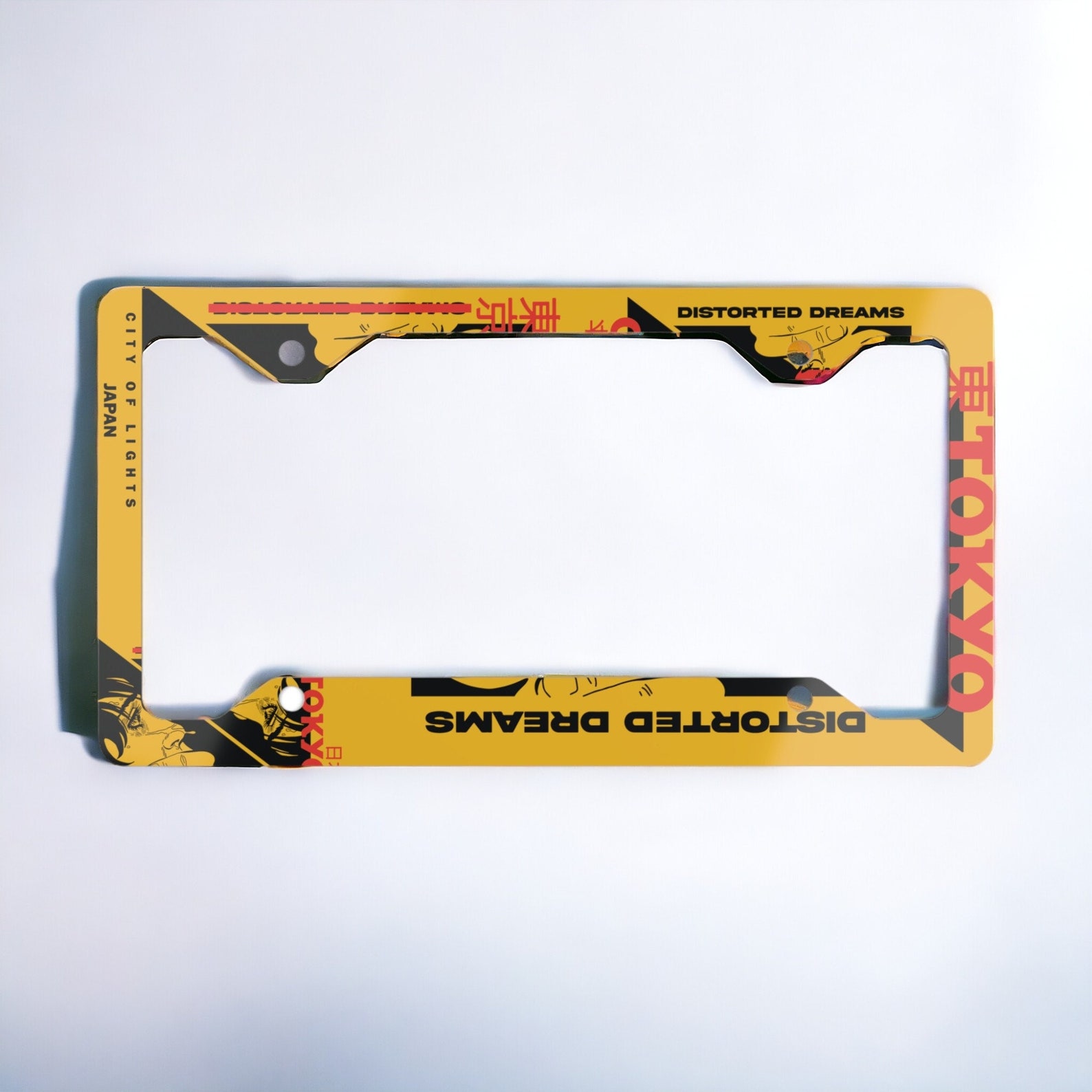 Automotive Anime License Plate Frame, Gold Kawaii License Plate Frame ...