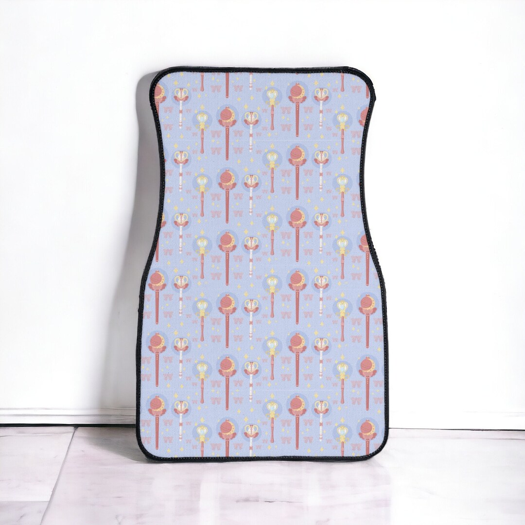 Luna Moon Car Floor Mat, Light Blue Anime Car Decor, Cute Car ...
