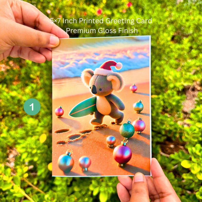 Koala Christmas Cards – Australian Beach Theme, Set of 2 - Etsy Australia