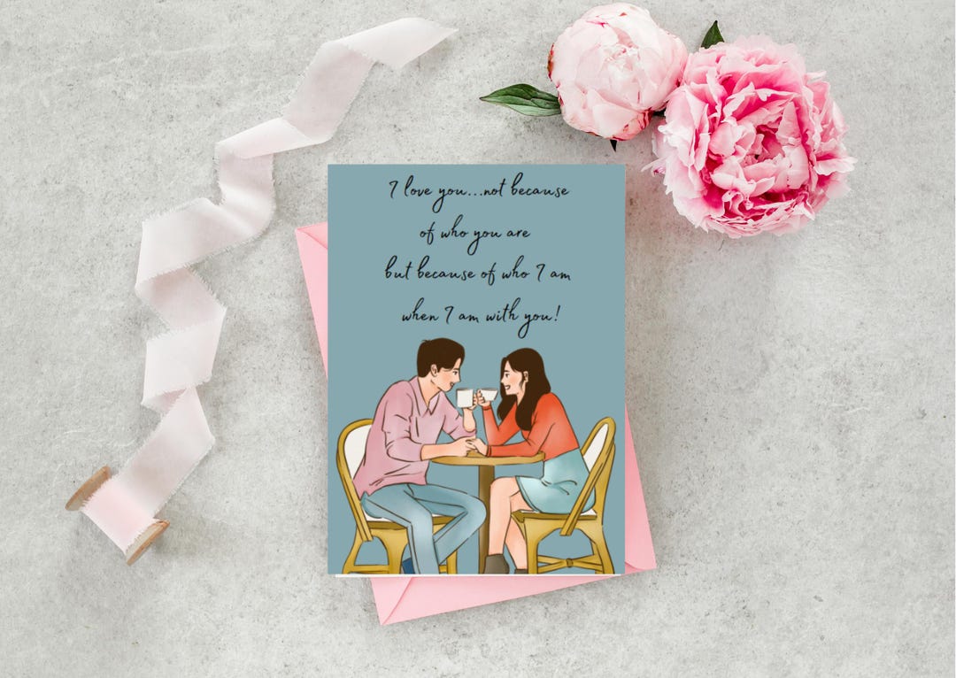 Valentine’s Digital Card Printable Instant Download Editable Romantic ...