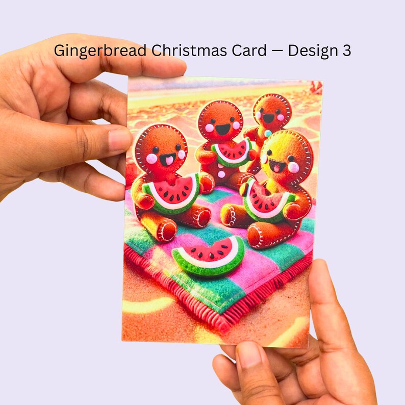Gingerbread Christmas Card Set of 3 – Festive Holiday Cards With ...