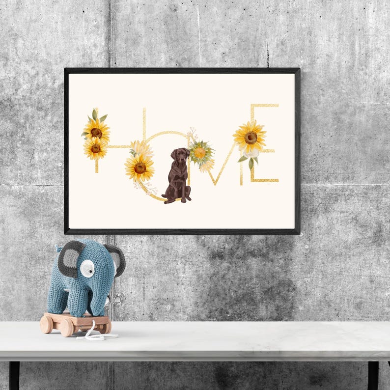 Dog Wall Art Poster / Labrador Retriever Wall Art / Home Decor Print ...
