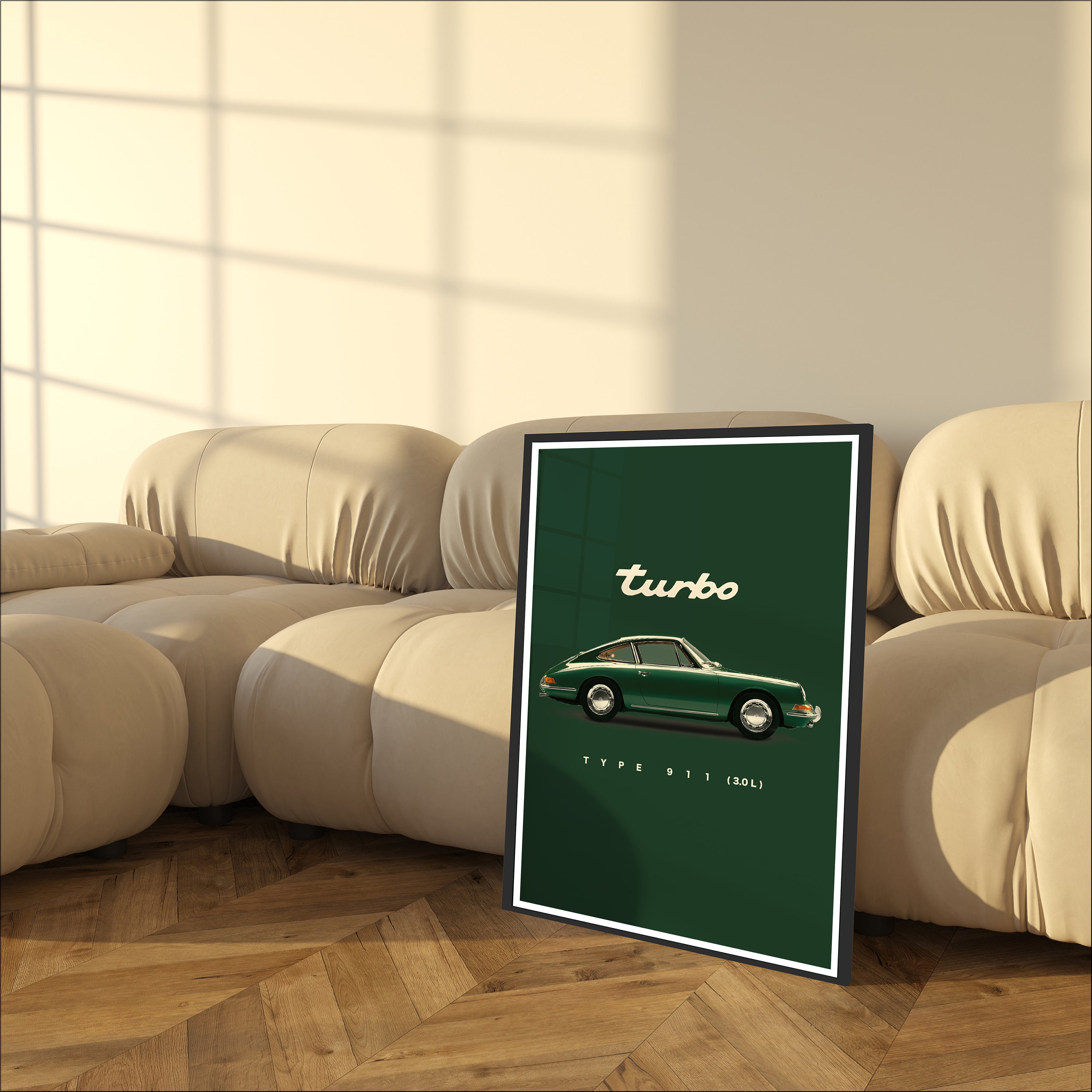 Porsche Poster Green Aesthetic Framed Car Wall Art for Bedroom, Living ...