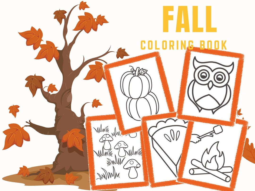 Fall Coloring Book for Kids-printable Pages-digital JPG PDF - Etsy