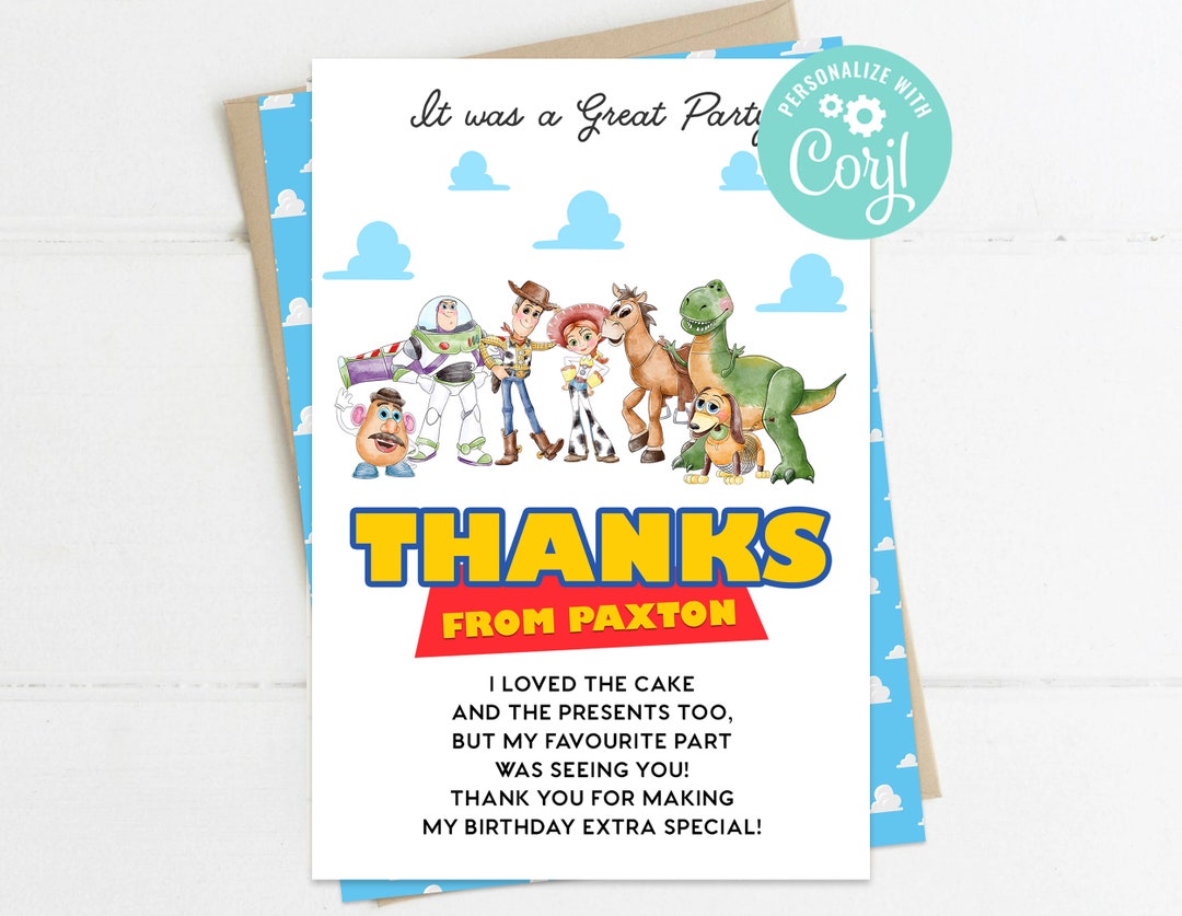 Two Infinity and Beyond Thank You Card Birthday Party Toy - Etsy