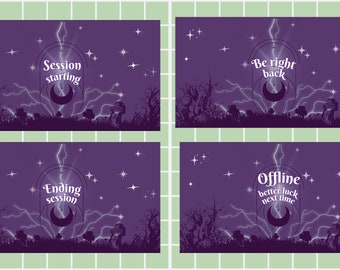 ANIMATED Goth Twitch Overlay Witchy Twitch Overlay Vtuber Overlay Pack Celestial Gothic Stream ...