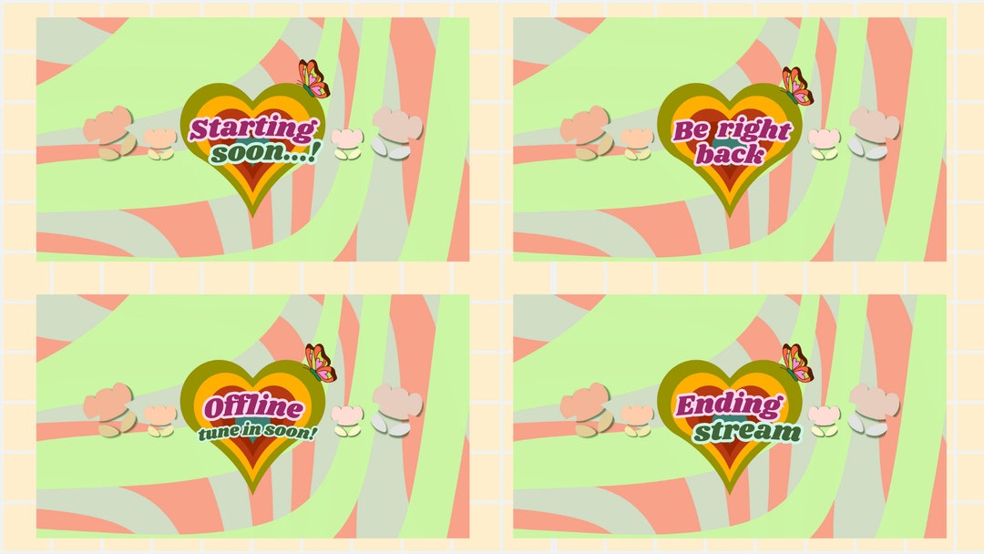 Cute & Groovy 70s Twitch Overlay Bundle - Etsy