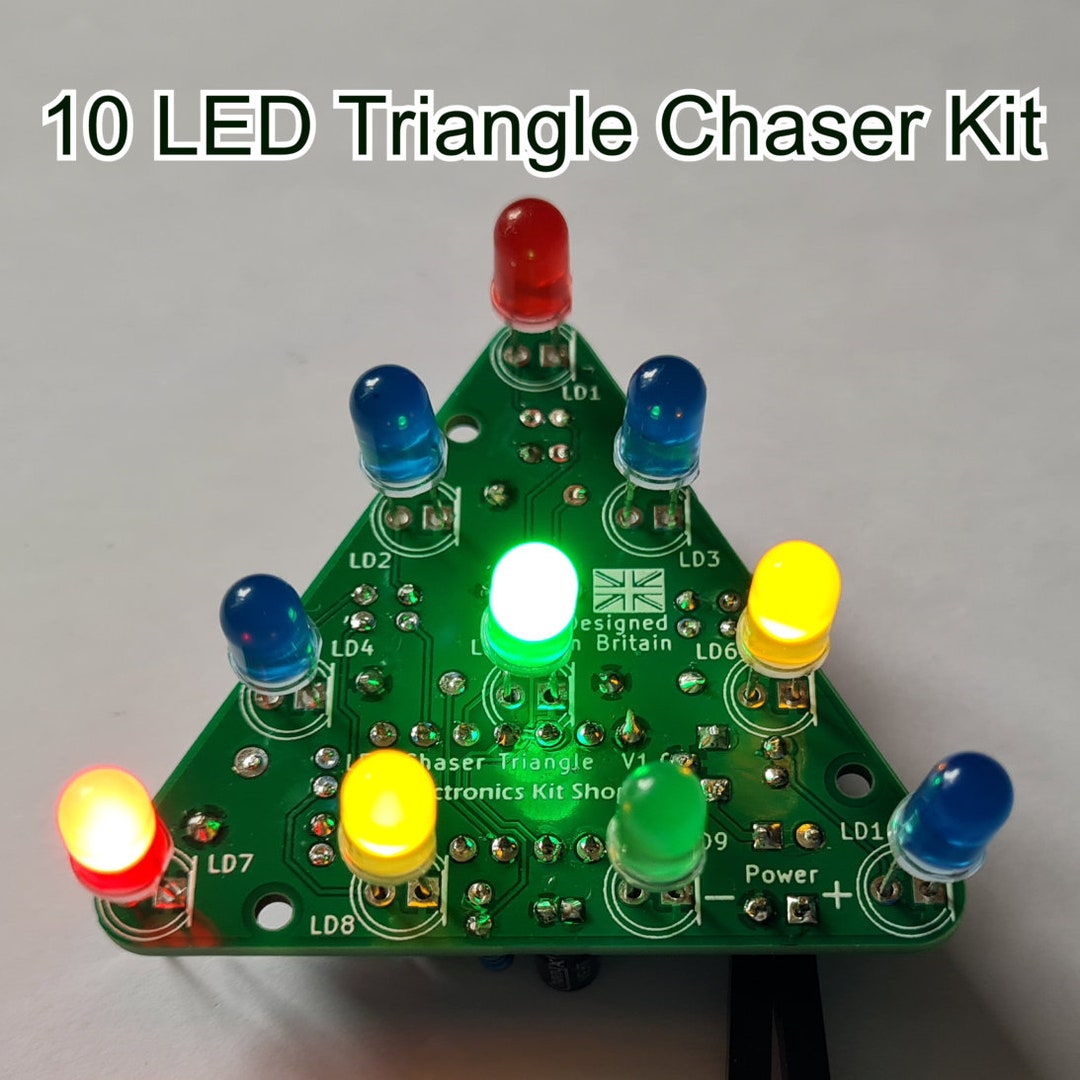 10 LED Tree / Triangle UFO Chaser Strobe Lights Electronic Soldering ...