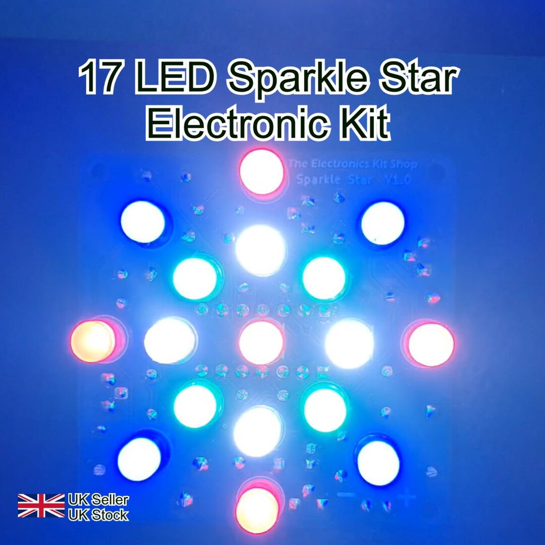 17 LED Sparkle Star Christmas Chaser Lights Electronic Soldering Kit ...