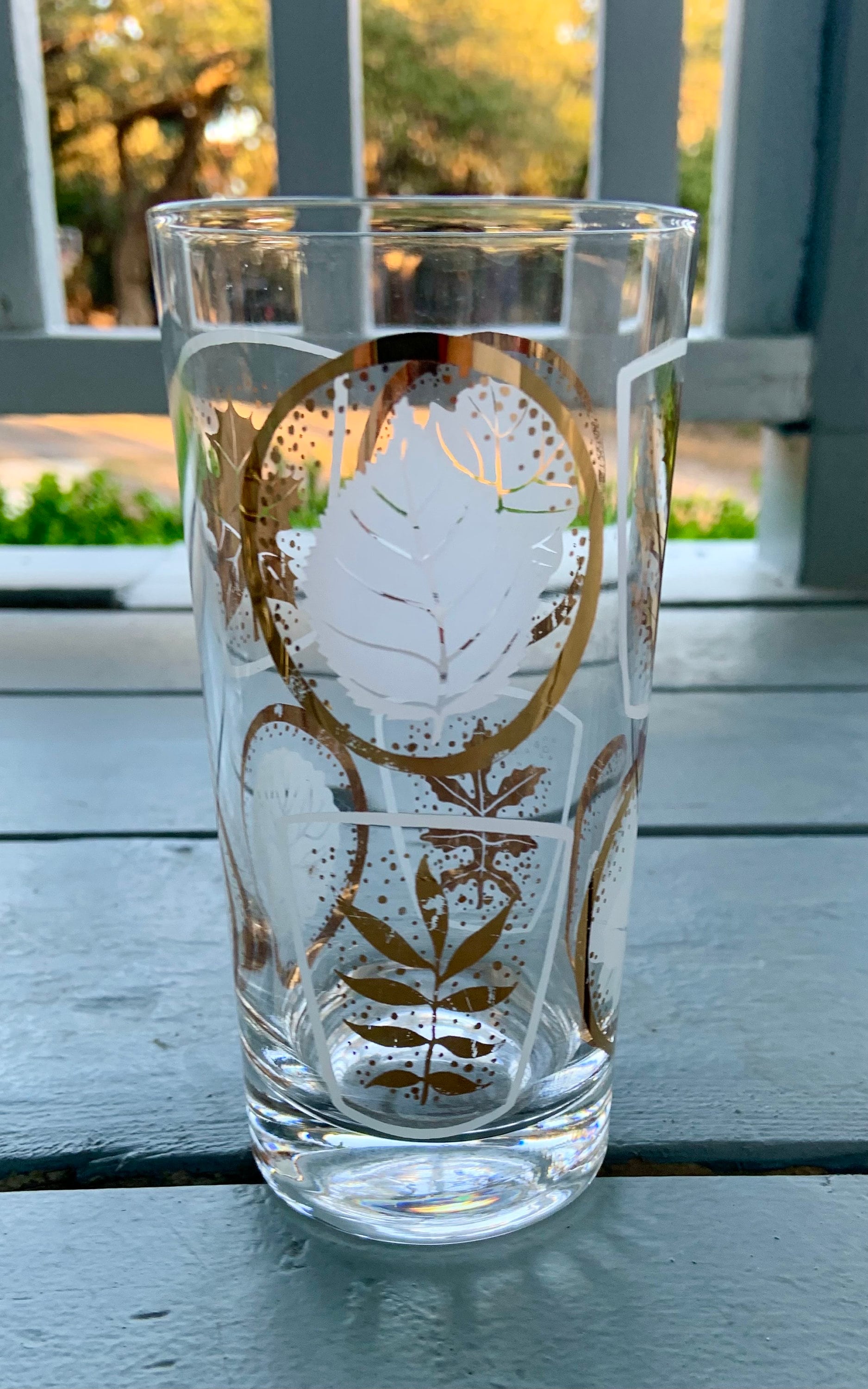 8 Vintage/retro Libbey Highball Glasses in Gold Carrier - Etsy