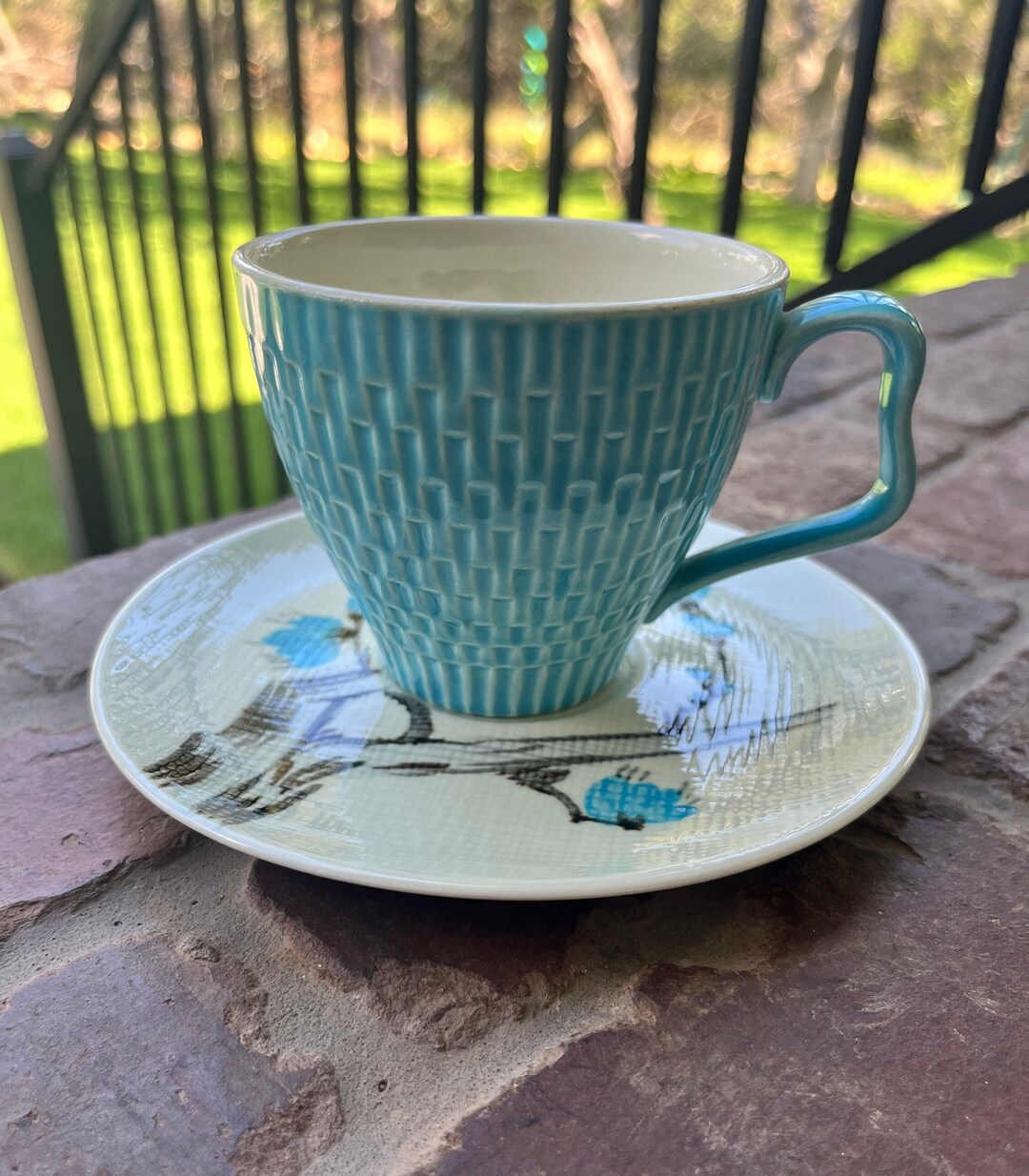 Vintage Red Wing Pottery Anniversary Driftwood Teacup & Saucer - Etsy