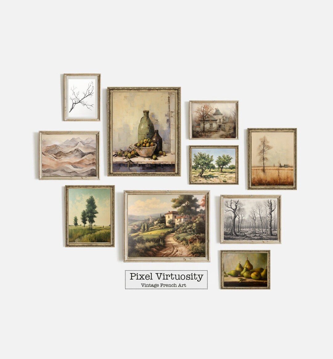 Vintage French Country Gallery Wall Art Printable Set of 15 Digital ...