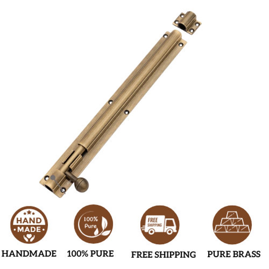 12 Inch Brass Tower Bolt Antique Finish Home and Offices Doors and ...