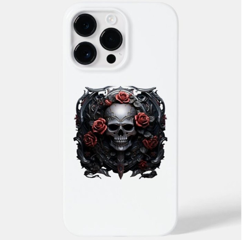 Skull With Sword and Roses, Skull Logo, Skull Digital Print Instant ...