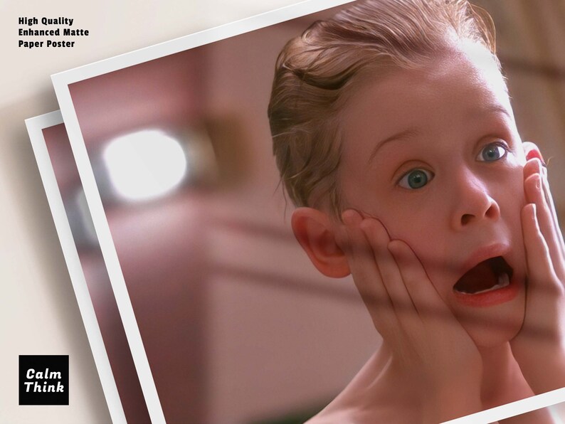 Home Alone Movie Poster Digital Download Kevin Screams Scene Bathroom ...
