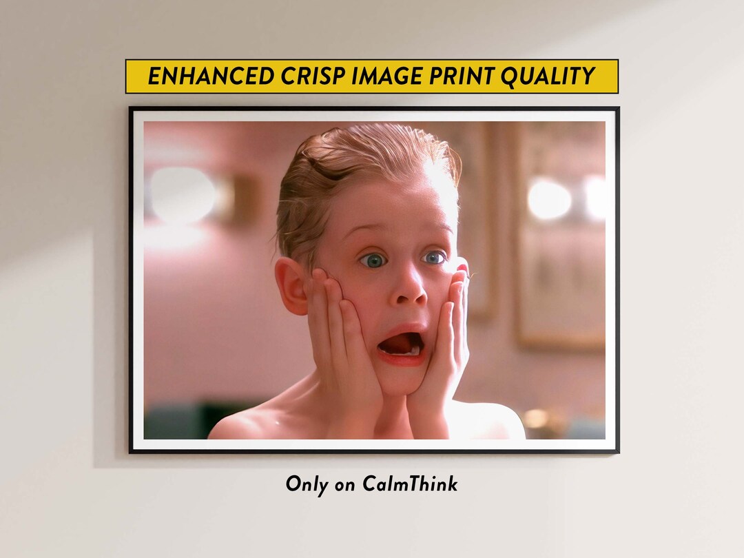 Home Alone Movie Poster Digital Download Kevin Screams Scene Bathroom ...