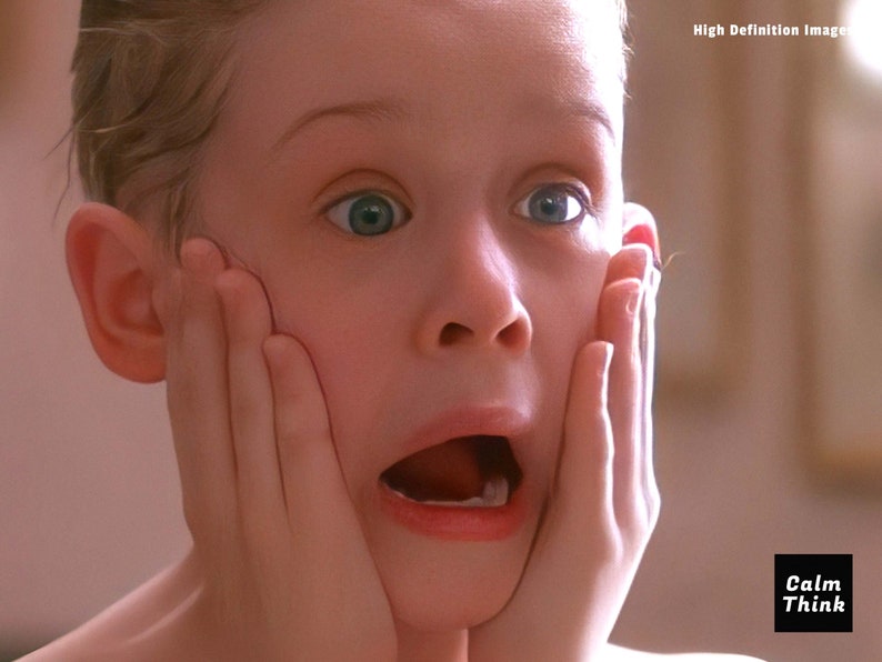 Home Alone Movie Poster Digital Download Kevin Screams Scene Bathroom ...