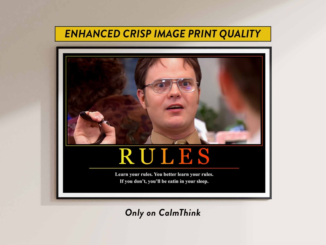 Dwight Schrute Rules Motivation Posters the Office Motivational Prints ...
