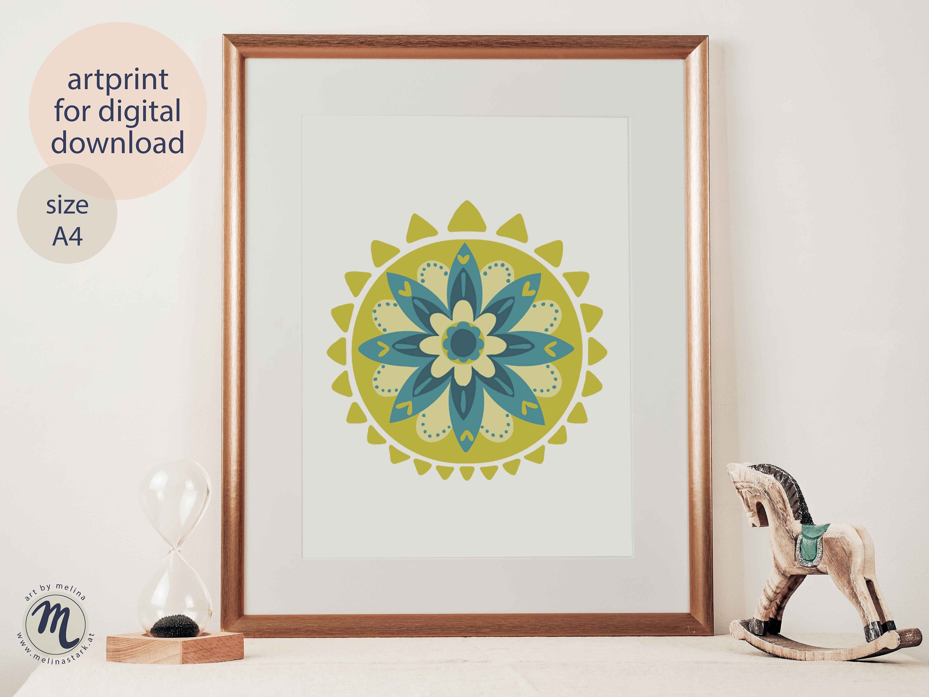 Printable A4 Folk Art Sun Poster, Colorful Sunshine Art Print, Instant ...