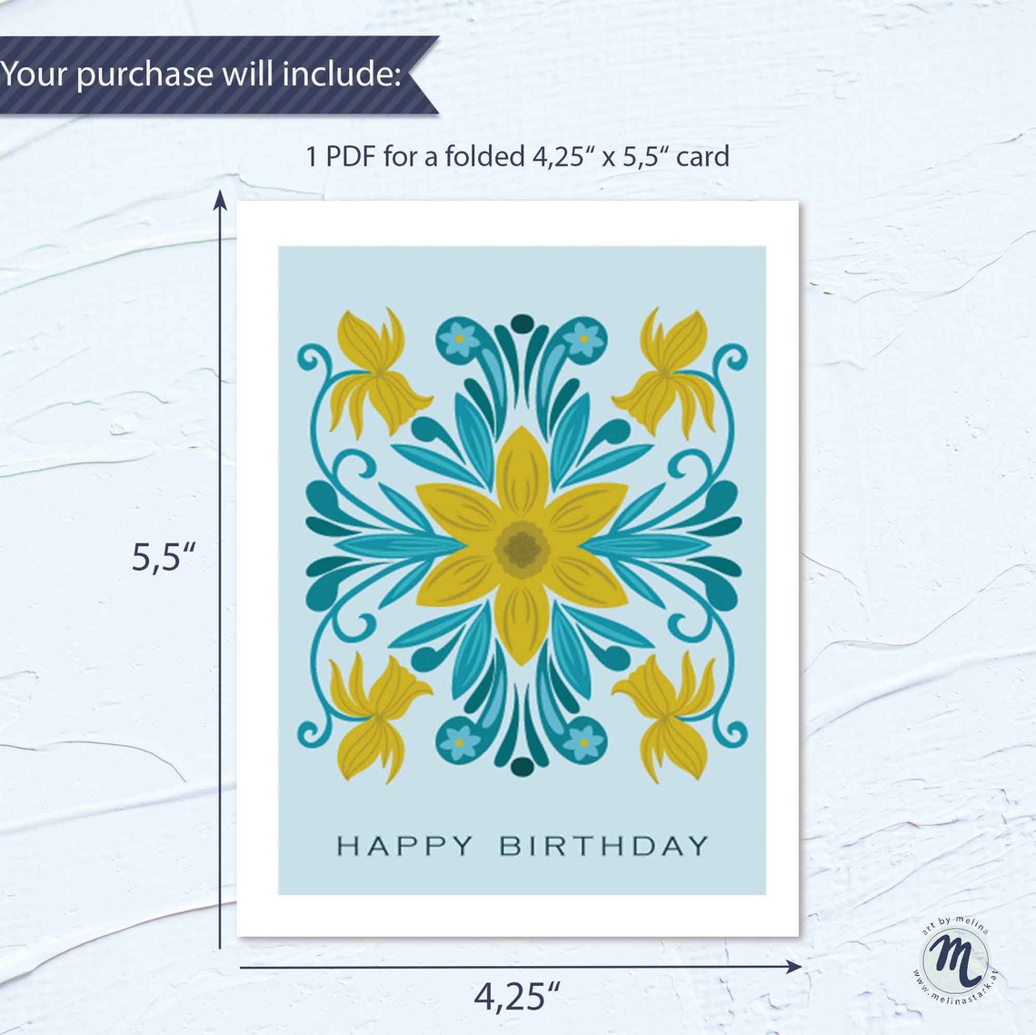 Printable March Flower Greeting Card, Happy Birthday, Daffodil, March ...