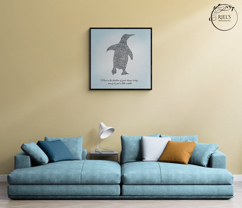 Motivational Penguin Wall Art, Digital Download Print With ...