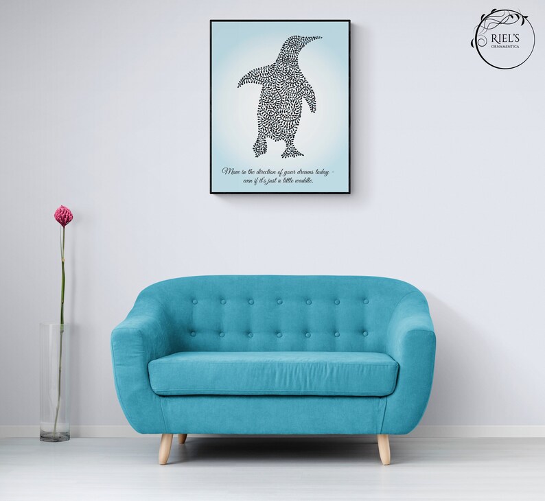 Motivational Penguin Wall Art, Digital Download Print With ...